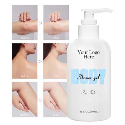 Cina Sbiancante Nutritivo Pulito corpo Scrub pelle idratante rinfrescante sale marino gel doccia in vendita