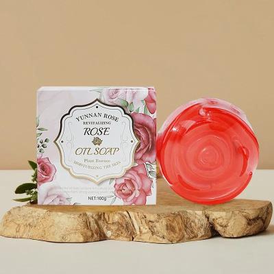 Cina Sapone a base di olio essenziale di rosa fatto a mano Effetto idratante per il bagno del viso Sapone a base di barrette solide in vendita