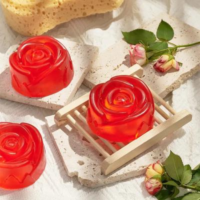 Cina Sapone a base di olio essenziale di rosa fatto a mano Effetto idratante per il bagno del viso Sapone a base di barrette solide in vendita
