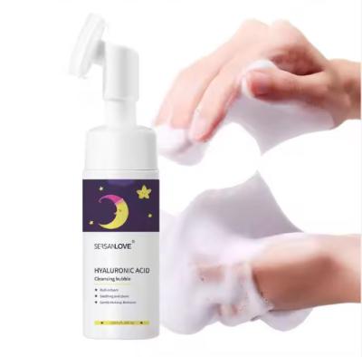 China Private Label Vegan Amino Acid Cleansing Mousse Remove Makeup Moisturizing Face Wash Rose Foaming Facial Cleanser for sale