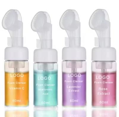 China Facial Cleanser Foam Exfoliating Cleansing Mousse Pore Moisture Skin Care Washing Mousse Cleanser with Brush for sale