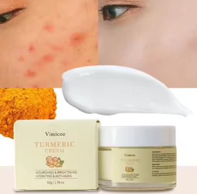 Cina Cura della pelle di bellezza Etichetta privata Crema idratante naturale organica per la riparazione Tumeric Curcuma Crema per il viso per il viso in vendita