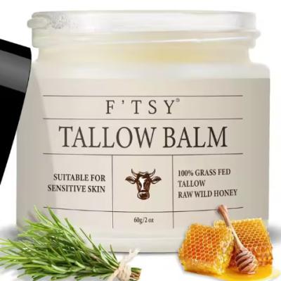 China Private Label Skincare Natural Honey Tallow Beef Face Moisturizer Organic Vitamin E Moisturizing Tallow Balm Face Cream Lotion for sale