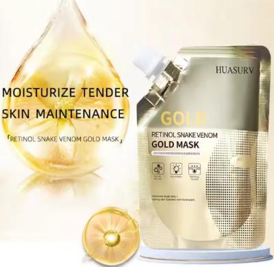 China Private Label 24k Gold Retinol Snake Venom Anti Aging Hydrating Peel Off Face Masked Beauty Gold Facial Mask Skincare Skin Care for sale