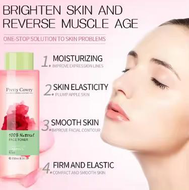 China Oem Odm Deep Hydration Organic Plant Extracts Rose Aloe Water Skin Toner for sale