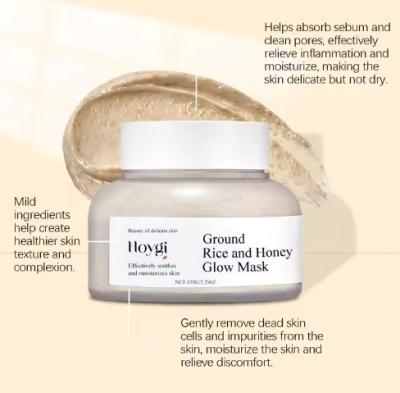 China Private Label Moisturizing Hydrating Care Nourishing Facial Skin Glow Rice Honey Moisturizing Mask for sale