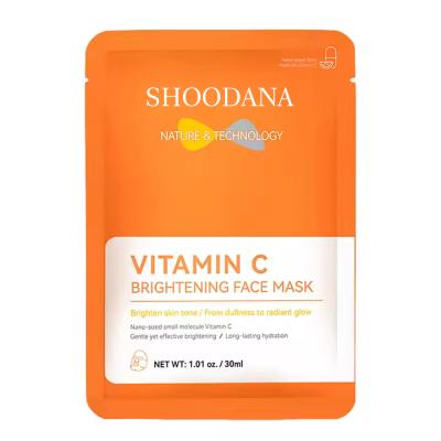 China Vitamin C Brightening Face Mask 30ml*5 Private Label Organic Deep Moisturizing Hydrating Face Sheet Mask for sale