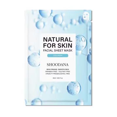 China Private Label Organic Beauty Facial Sheet Mask Vitamin C Infused Collagen Face Mask for Anti-Aging Wrinkle Reduction Cotton for sale