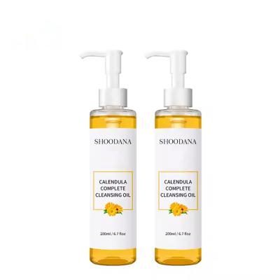 China Private Label Natural Makeup Remover Oil OEM 200ml Vegan Deep Cleanser Organic Calendula Cleansing Oil for Face for sale
