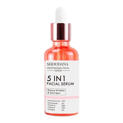 Cina Siero Viso 5 in 1 Schiarente Anti-età per la Cura della Pelle con Collagene Acido Ialuronico Nicotinamide Vitamina C in vendita