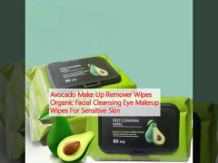 Avocado make-up remover wipes organische gezichtsreiniging oogmake-up wipes voor gevoelige huid