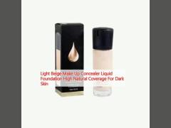 Lichte beige make-up concealer vloeibare fundering hoge natuurlijke dekking voor donkere huid