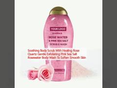Kalmerend lichaamsscrub met genezende rozenkwarts zacht exfoliërend roze zeezout rozenwater lichaamswas om gladde huid te verzachten
