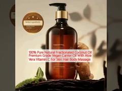 100% Pure Natural Fractionated Coconut Oil Premium Grade Vegan Carrier Oil With Aloe Vera Vitamin C For Skin Hair Body Massage
