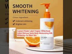 Gepersonaliseerd Privélabel Biologische Witte lichaamslotion Vlekken verwijderen Lichaamsbevochtiger Melk Whitening voor zwarte huid
