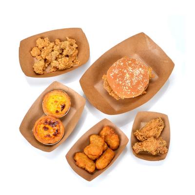Cina Crogioli pratici Microwavable di alimento della carta kraft, vassoi impermeabili al grasso dell'alimento di Brown Kraft in vendita