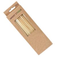 China Natural Wheat Drinking Straws 200mm Biodegradable Eco Friendly Bulk for sale