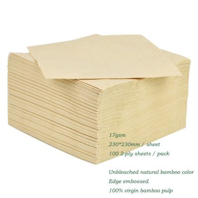 China Durable 2 Ply Unbleached Paper Napkins , Sustainable Large Paper Serviettes for sale