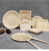 China Square Birch Wood Disposable Plates 115mm Compostable Biodegradable Tableware for sale