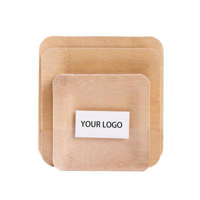 China Indoor Bamboo Biodegradable Disposable Tableware Plates Practical Eco Friendly for sale