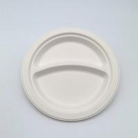 China Biodegradable Bagasse Divided Plates 2 Compartment 3 Compartment 9 Inch 10 Inch for sale
