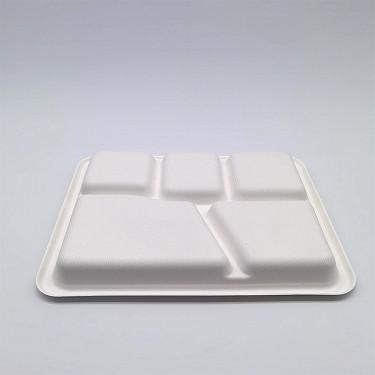 Cina Le stoviglie biodegradabili della bagassa di 5 compartimenti placcano il colore bianco impermeabile in vendita