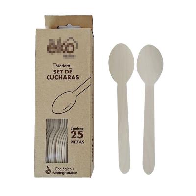 Cina Cucchiai di legno amichevoli a 6,3 pollici inodori di Eco, coltelleria di legno eliminabile di Multiscene in vendita