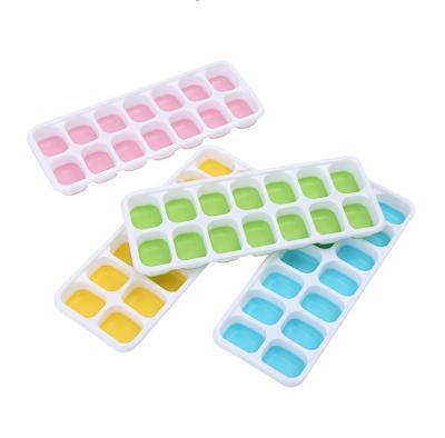 China Stocked 14 Cavity Ice Cube Maker Molds with Lids and Bpa Free PP Plastic for sale