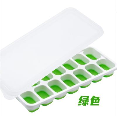 China Stocked 14 Cavity Ice Cube Maker Molds with Lids and Bpa Free PP Plastic for sale