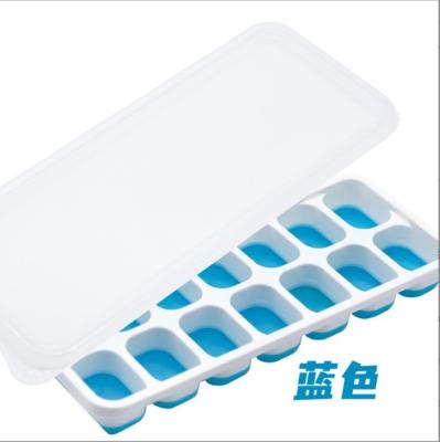 China Stocked 14 Cavity Ice Cube Maker Molds with Lids and Bpa Free PP Plastic for sale