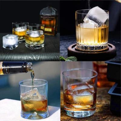 China 4 6 8 Cavity Silicone Ice Tray Mold Large Square Shape Easy Release Ice Cube Tray for sale