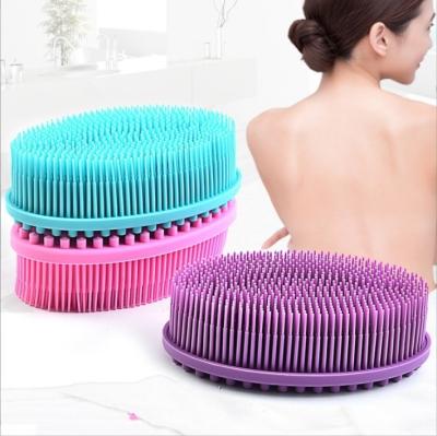 China Easy to Clean Loofah Skin with Silicone Body Scrubber and Exfoliating Shower Bath Brush for sale