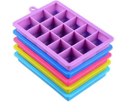 China Ice Cream Makers Easy Release 15 Cavity 24 Cavity Silicone Ice Cube Trays with Lids for sale