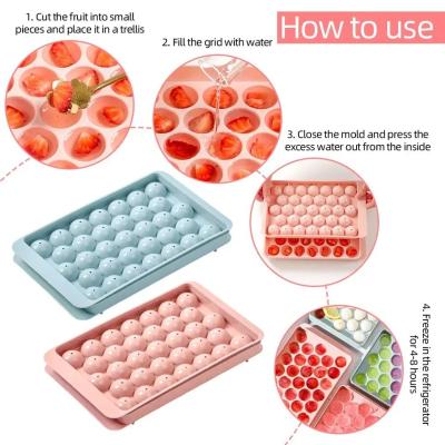 China Plastic Round Ice Cube Tray for Freezer Mini Circle Ice-Cube Maker Mold Arrivals for sale