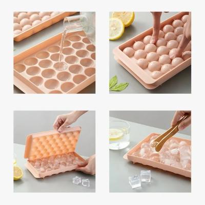 China Plastic Round Ice Cube Tray for Freezer Mini Circle Ice-Cube Maker Mold Arrivals for sale