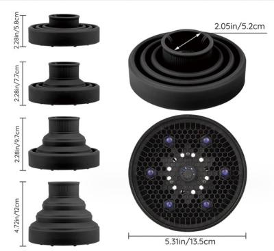 China Collapsible Curly Hair Blow Dryer Diffuser with Silicone Material and Moulding Service for sale