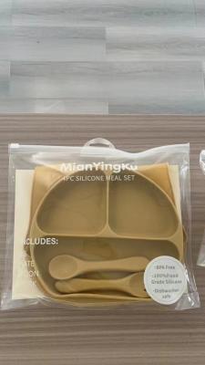 Cina Set di alimentazione in silicone Best seller Prodotti per bambini Piatti per bambini Set per neonati Set regalo in vendita