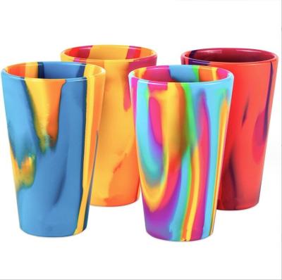 China Easy to Clean 40ml-600ml Silicone Wine Glass Custom Logo Silicone Beer Mug Coffee Mug for sale