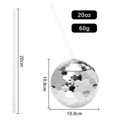 China 600 ml einzigartige Disco-Ballbecher Elektroplattiert Flash Kugelförmige doppelwandige Plastikbecher zu verkaufen