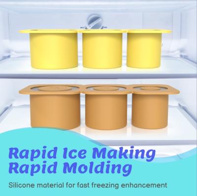 China Ice Cream Tools 2024 Silicone Cylinder Ice Mold with Lid and Bin for Freezer Ice Cube Tray for sale