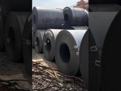Sparkling galvanized steel coils in the sunlight