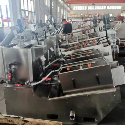 중국 고액 분리 SS304 나선형 찌꺼기 탈수 기계 자동 스크류형 판매용