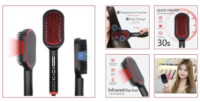 China Infrared Negative Ion Hair Straightener Brush (Dual Voltage) for sale