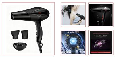 China Salon-Grade Blue Light Ion Hair Dryer 57℃ Thermo-Care for sale
