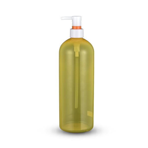 Quality Leakproof 1L Shampoo Bottle Boston Round PET Foaming Bottle With Pump for sale
