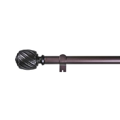 Cina tubo della tenda della resina di 25mm con il peso allungabile 28-120 dei Finials di forma del cilindro delle tende in vendita