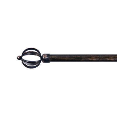 China Easy Installing Metal Curtain Rod Black Sweep Copper Finial For Art Deco Room for sale