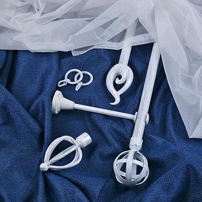Cina Decorazione materiale di Rod Set Curtain Accessories Window della tenda del ferro bianco e d'argento del Finial fiammeggiare di 19MM in vendita