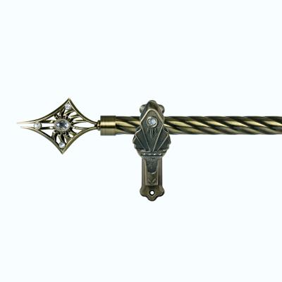 中国 色ダイヤモンドの鉄の管22/28のMMのとのイスラム教のFinial様式カーテン・レールAB 販売のため