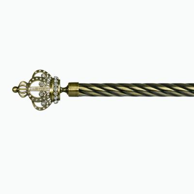 Cina Materiale d'ottone anti- del ferro di colore del Finial della tenda di progettazione della corona di 28MM tubo torto 6 metri con gli accessori in vendita